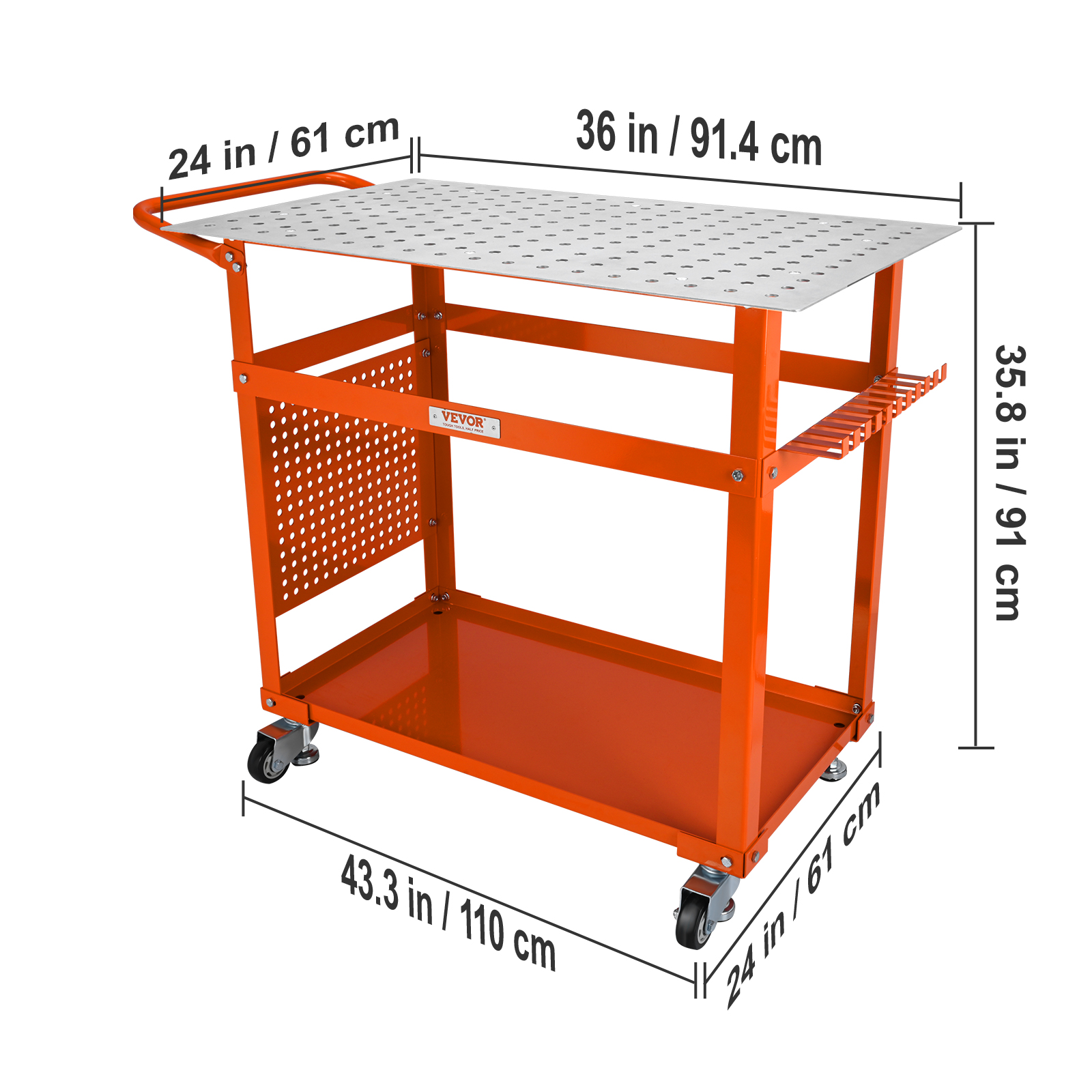 VEVOR Welding Table 36" x 24" 600lbs Load Capacity Steel Welding ...