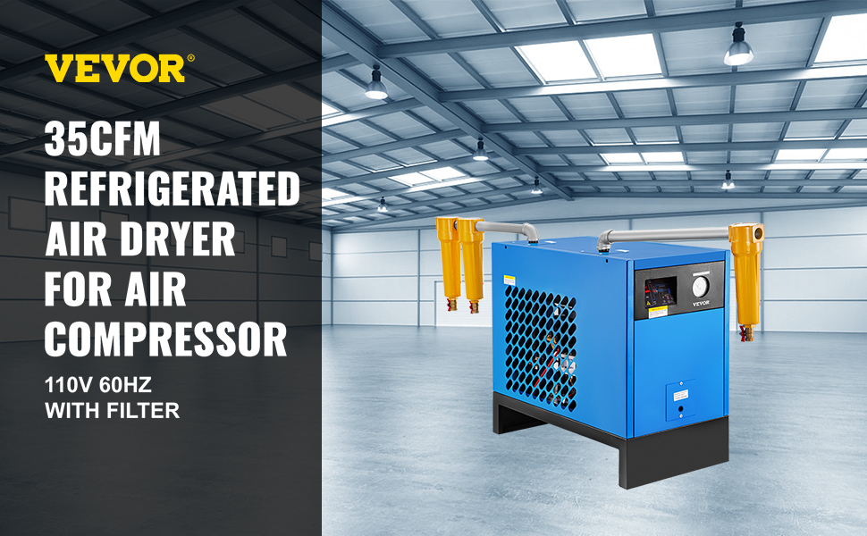 VEVOR Refrigerated Air Dryer 35CFM Compressed Air Dryer Refrigerated ...