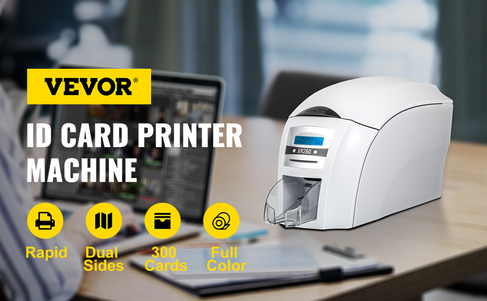 VEVOR Double-Sided ID Card Printer Bundles Model Number XR260D ID Badge ...