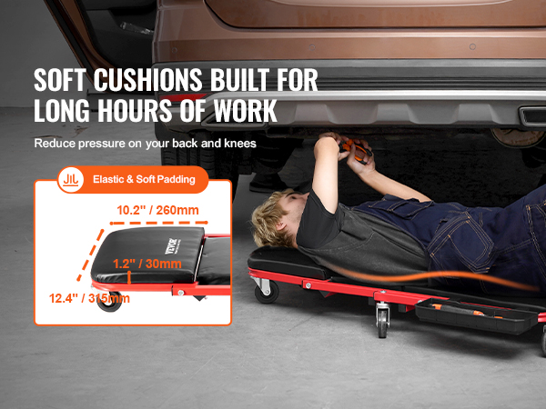 VEVOR 36 in Foldable Z Garage Creeper Mechanic Creeper Stool 300 lbs ...