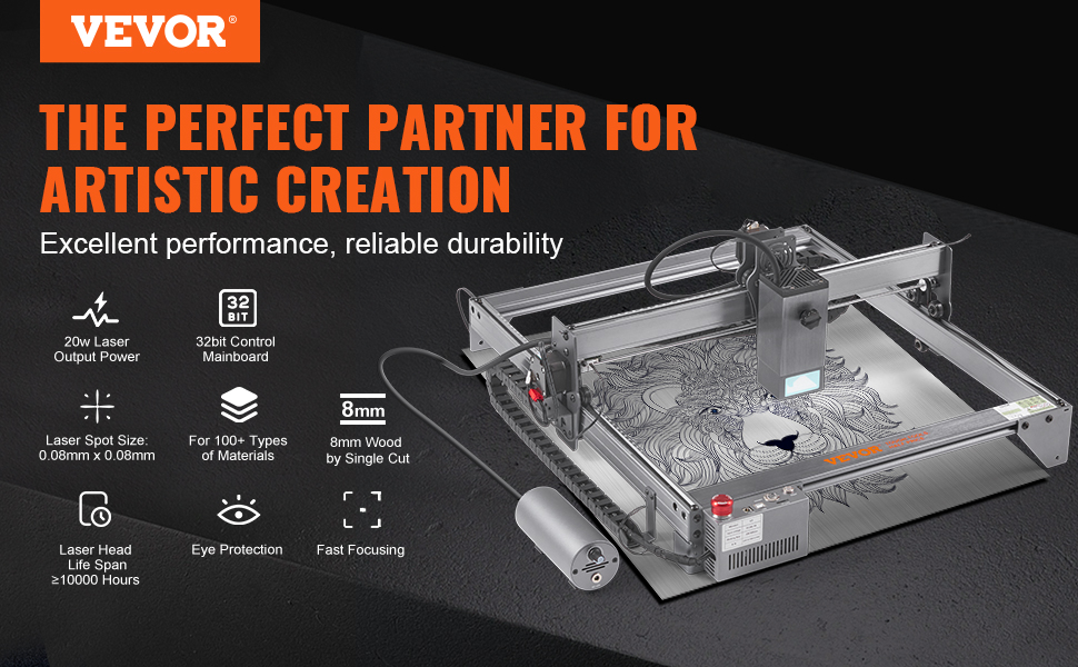 VEVOR Laser Engraver, 20W Output Laser Engraving Machine, 15.7" x 15.7 ...