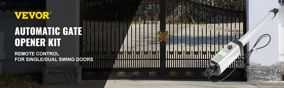 VEVOR Electric Gate Opener Dual Swing Gate Opener Kit 308lb & 11.8ft ...