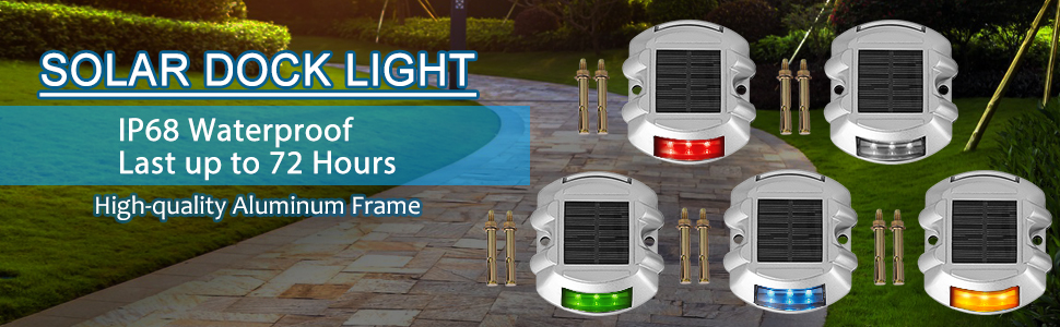 8pcs Solar Dock Led Light W/ Installing Screws Work Stable Walkway Yard ...