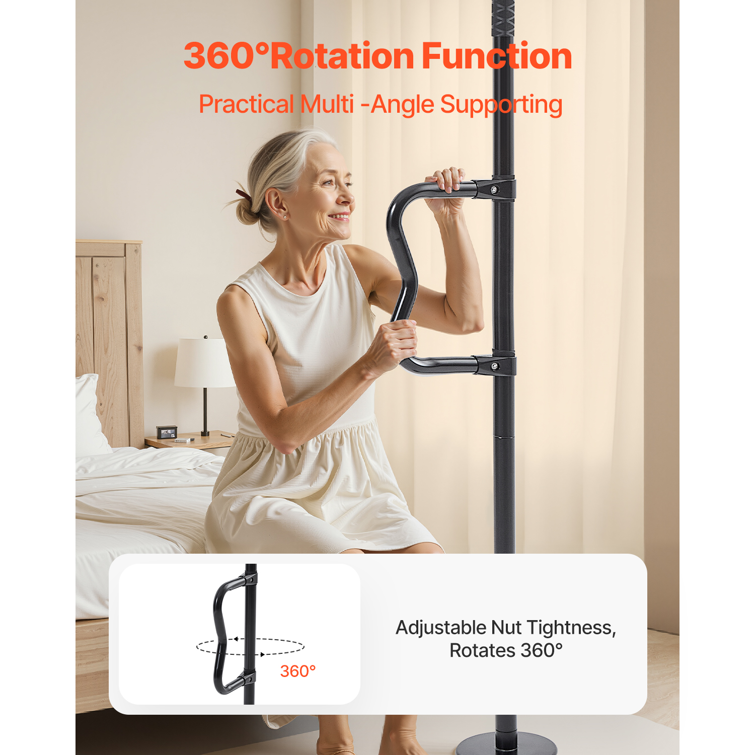 Mophorn Floor-to-Ceiling Transfer Pole, Tension Mounted Bathroom ...