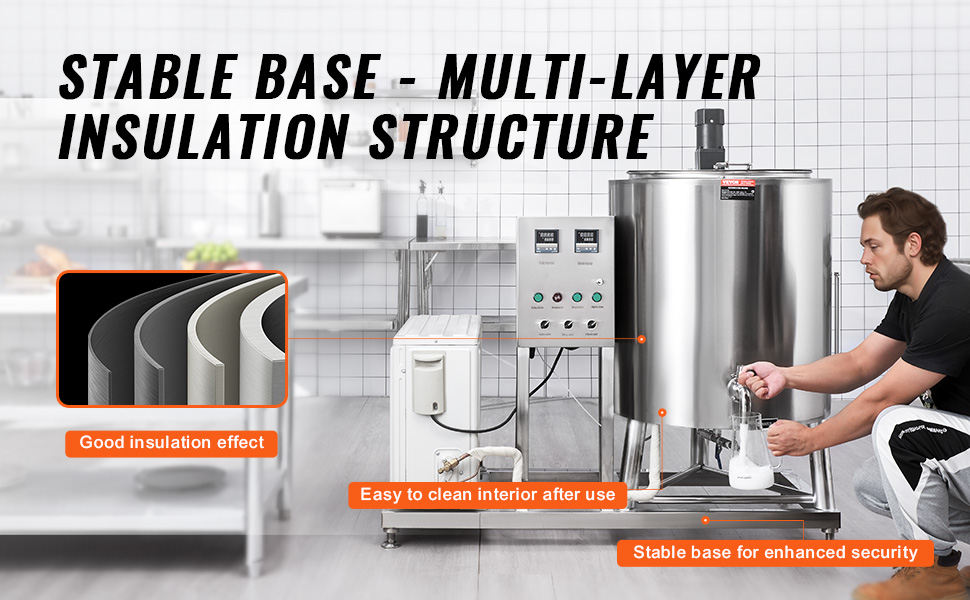 Commercial Milk Pasteurization Machine 150L Pasteurizer for Milk Sterilization | VEVOR US