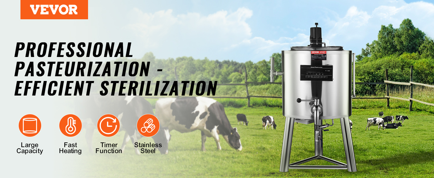 VEVOR Pasteurizadora de leche comercial de 30 l para esterilización de ...