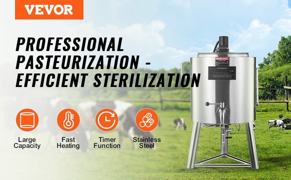 VEVOR Commercial Pasteurization Machine 50L Pasteurizer for Milk Sterilization | VEVOR CA