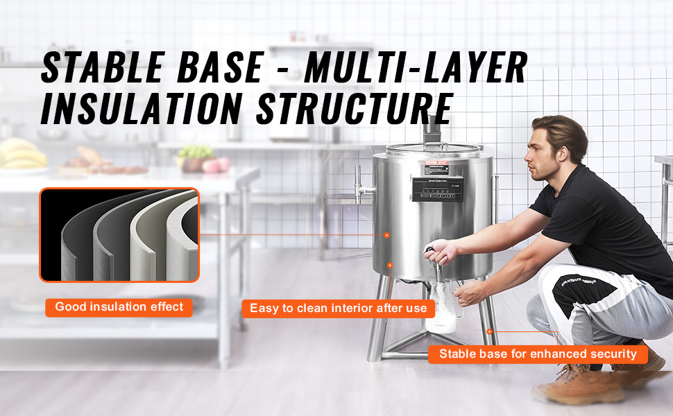 VEVOR Commercial Pasteurization Machine 50L Pasteurizer for Milk Sterilization | VEVOR CA