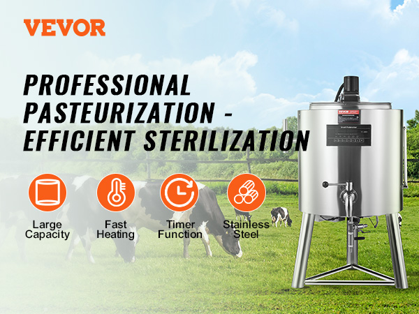 VEVOR Commercial Pasteurization Machine 50L Pasteurizer for Milk Sterilization | VEVOR EU