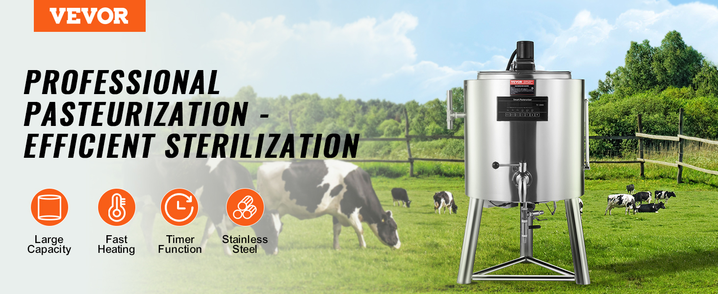VEVOR Commercial Pasteurization Machine 50L Pasteurizer for Milk Sterilization | VEVOR EU