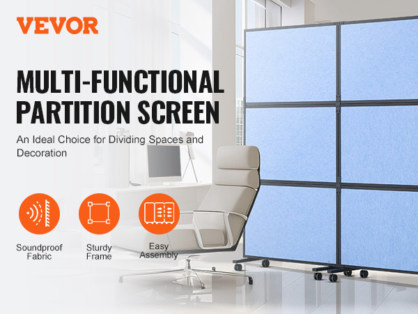 VEVOR Acoustic Room Divider Partition Panel Privacy Screen 2 Pack ...
