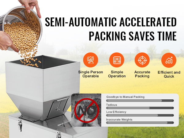 VEVOR Particle Filling Machine, 0.044-11 lbs/20-5000g, Automatic Filler ...