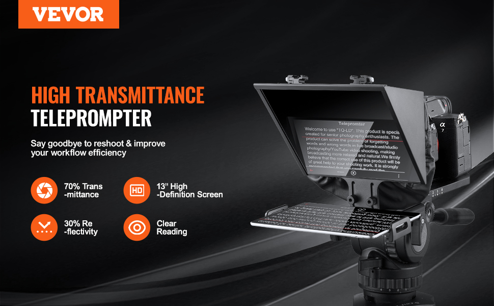 13'' Floor Type Teleprompter Remote for Webcam Smartphone Live ...