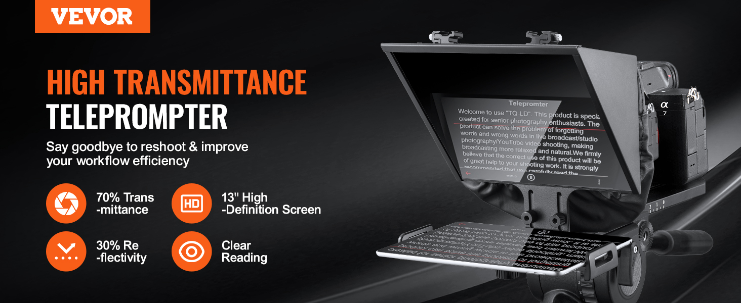 VEVOR 13'' gulvtype Teleprompter-fjernbetjening til webcam Smartphone ...