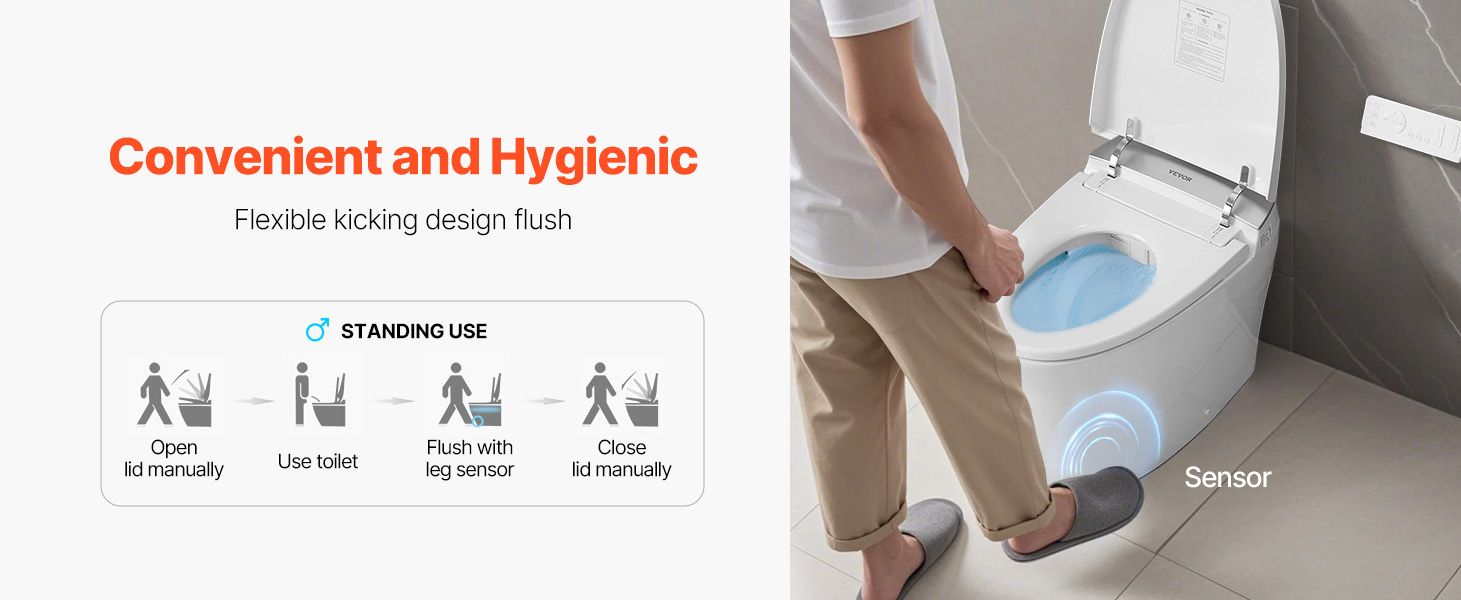 Elongated Smart Toilet Auto Freshening Toilet with Heated Toilet Seat ...