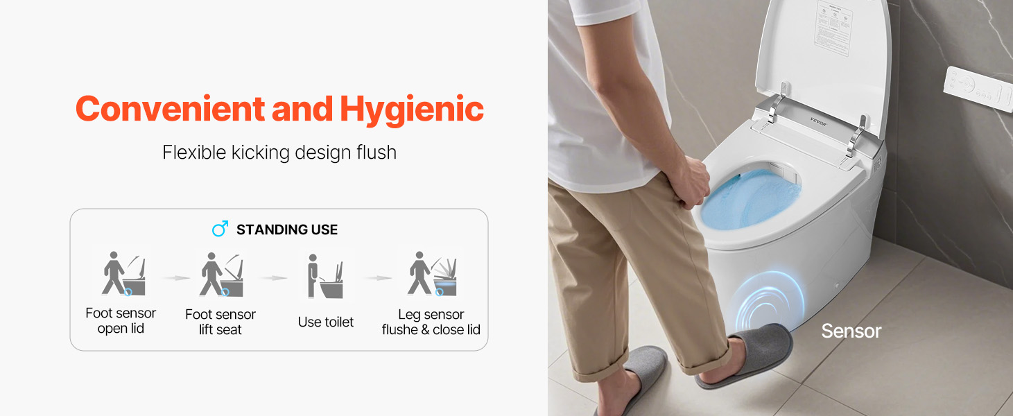Elongated Smart Toilet Auto Freshening Toilet with Heated Toilet Seat ...