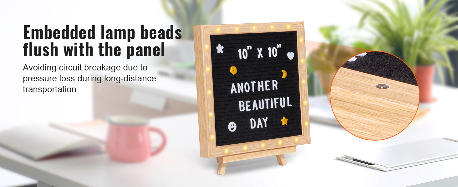 VEVOR Black Felt Letter Board, 10"x10" Felt Message Board, Changeable ...