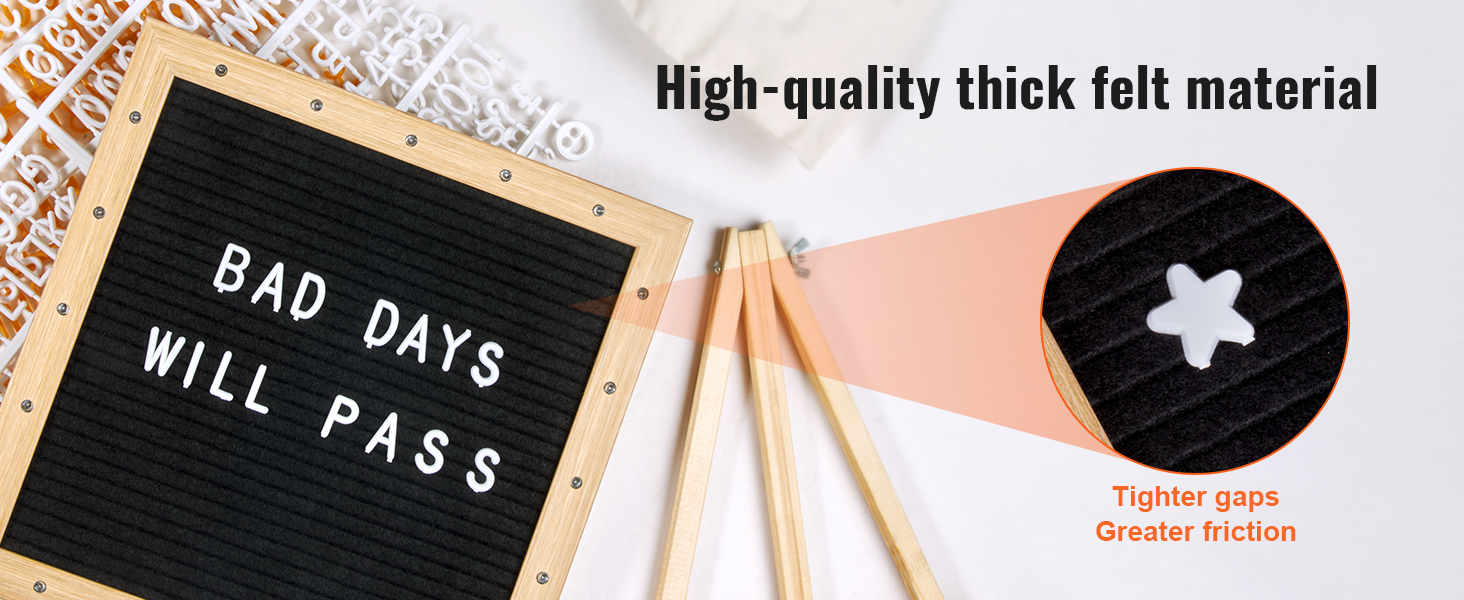 VEVOR Black Felt Letter Board, 10"x10" Felt Message Board, Changeable ...