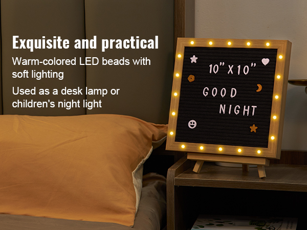 VEVOR Black Felt Letter Board, 10"x10" Felt Message Board, Changeable ...