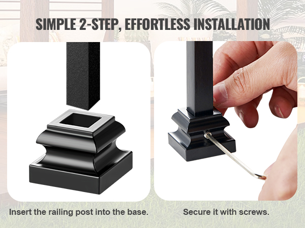 VEVOR Aluminum Alloy Baluster Shoes Stair Flat Shoe with Screw Holes ...