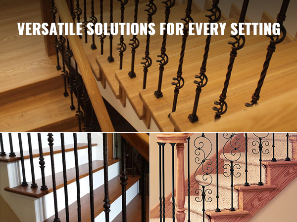 VEVOR Aluminum Alloy Baluster Shoes Stair Flat Shoe with Screw Holes ...