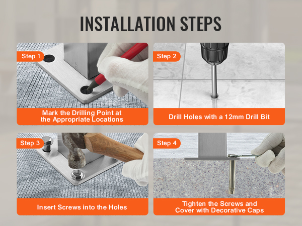 VEVOR Cable Railing Post 36x1x2in Horizontal Hole Deck Railing Post ...