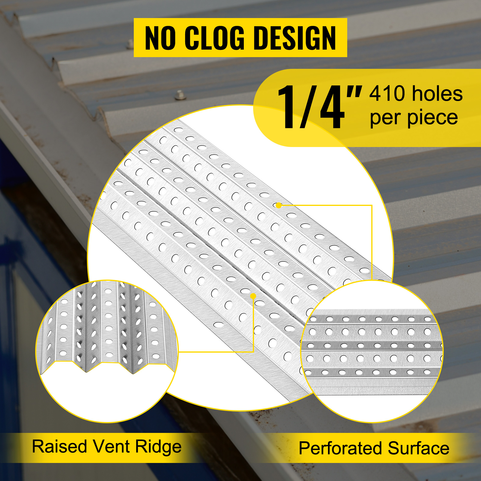 VEVOR Gutter Guards, 5" x 3' Each Gutter Covers System, 18 Packs 54 FT ...