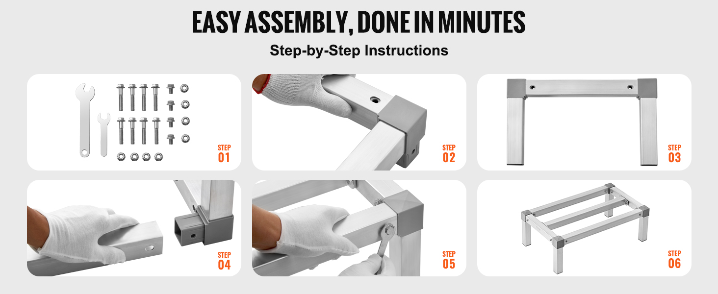 Newly Upgraded！VEVOR Aluminum Dunnage Rack Stationary Dunnage Rack 24 ...