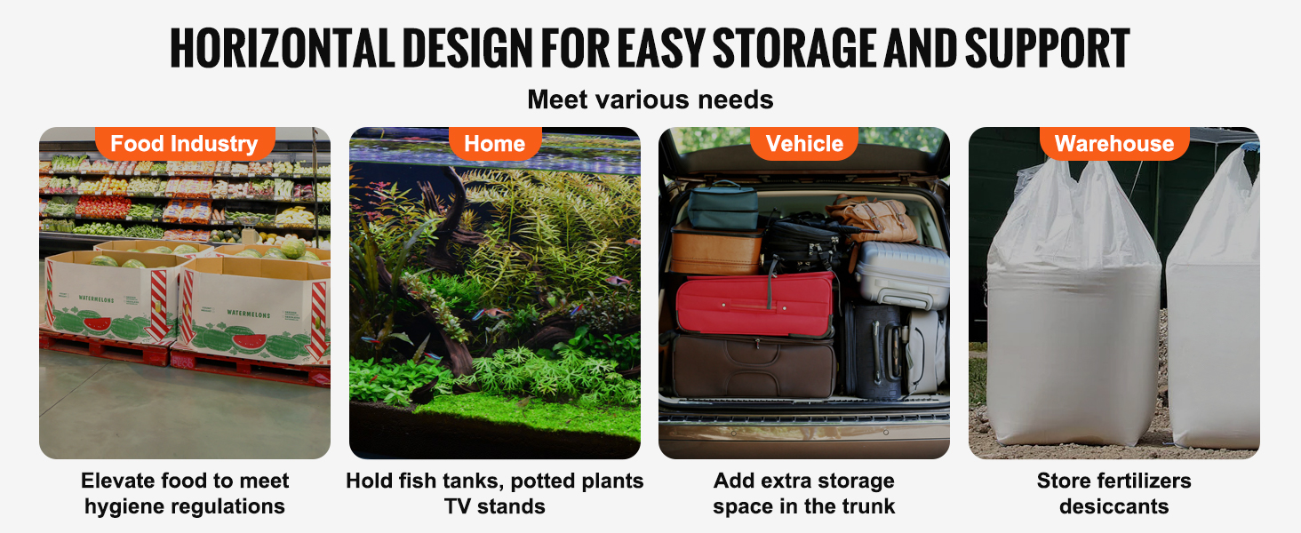 Newly Upgraded！VEVOR Aluminum Dunnage Rack Stationary Dunnage Rack 24 ...