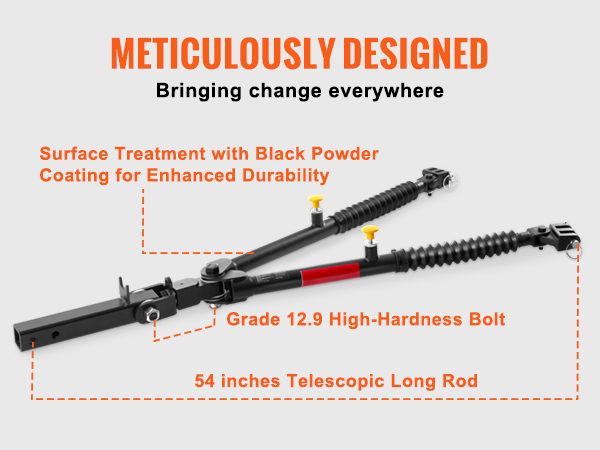 VEVOR Tow Bar, 10000 lbs Towing Capacity with Ropes, Powder-Coating ...