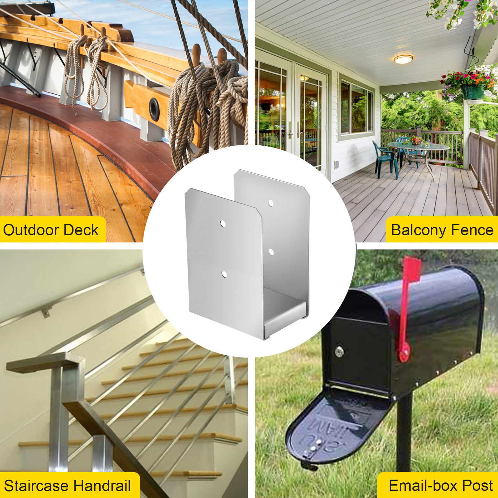 VEVOR Standoff Post Base 4x4" Adjustable Post Base 12 PCS Post Mender ...