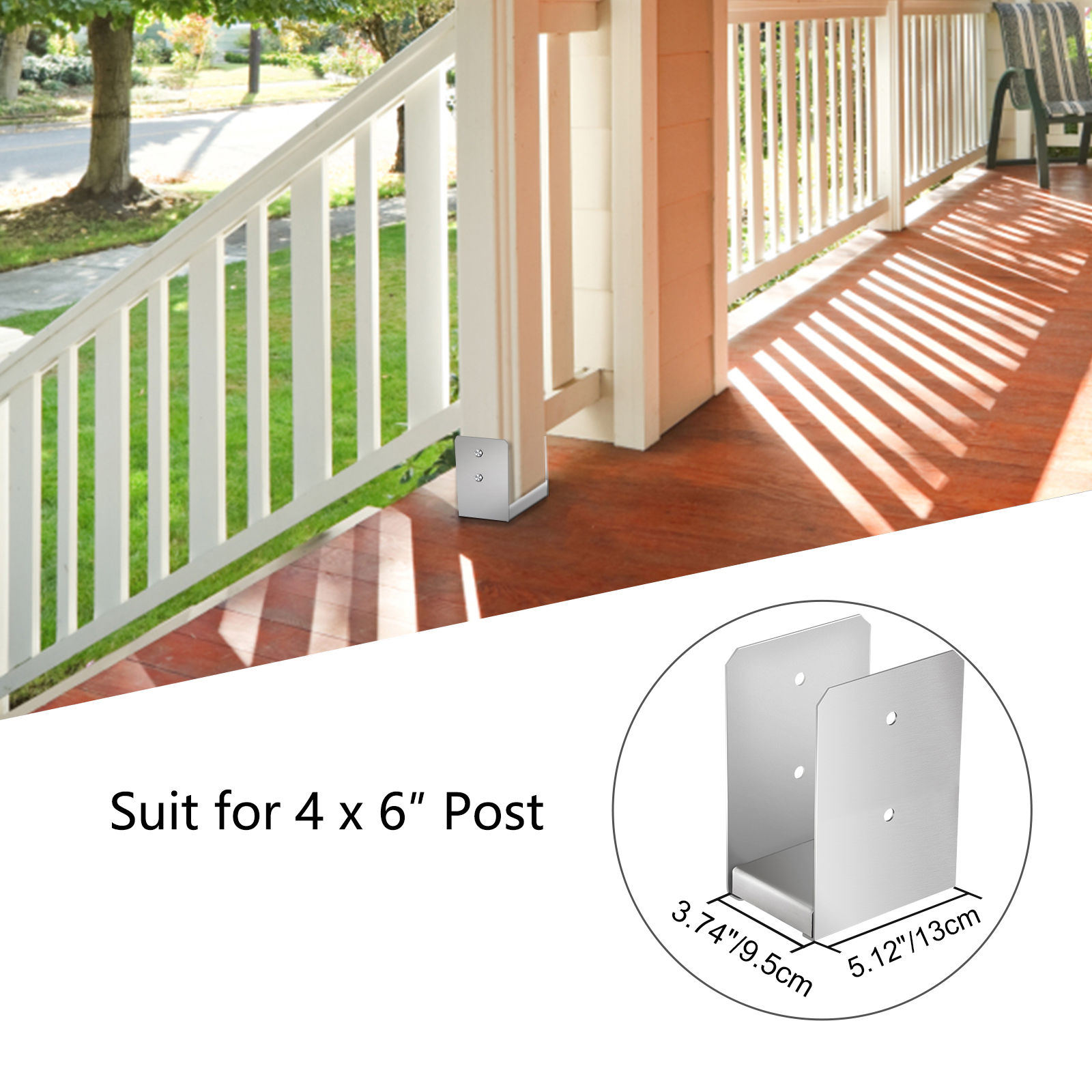 VEVOR Standoff Post Base 4x6 Inch Adjustable Post Base 10 PCS Post ...