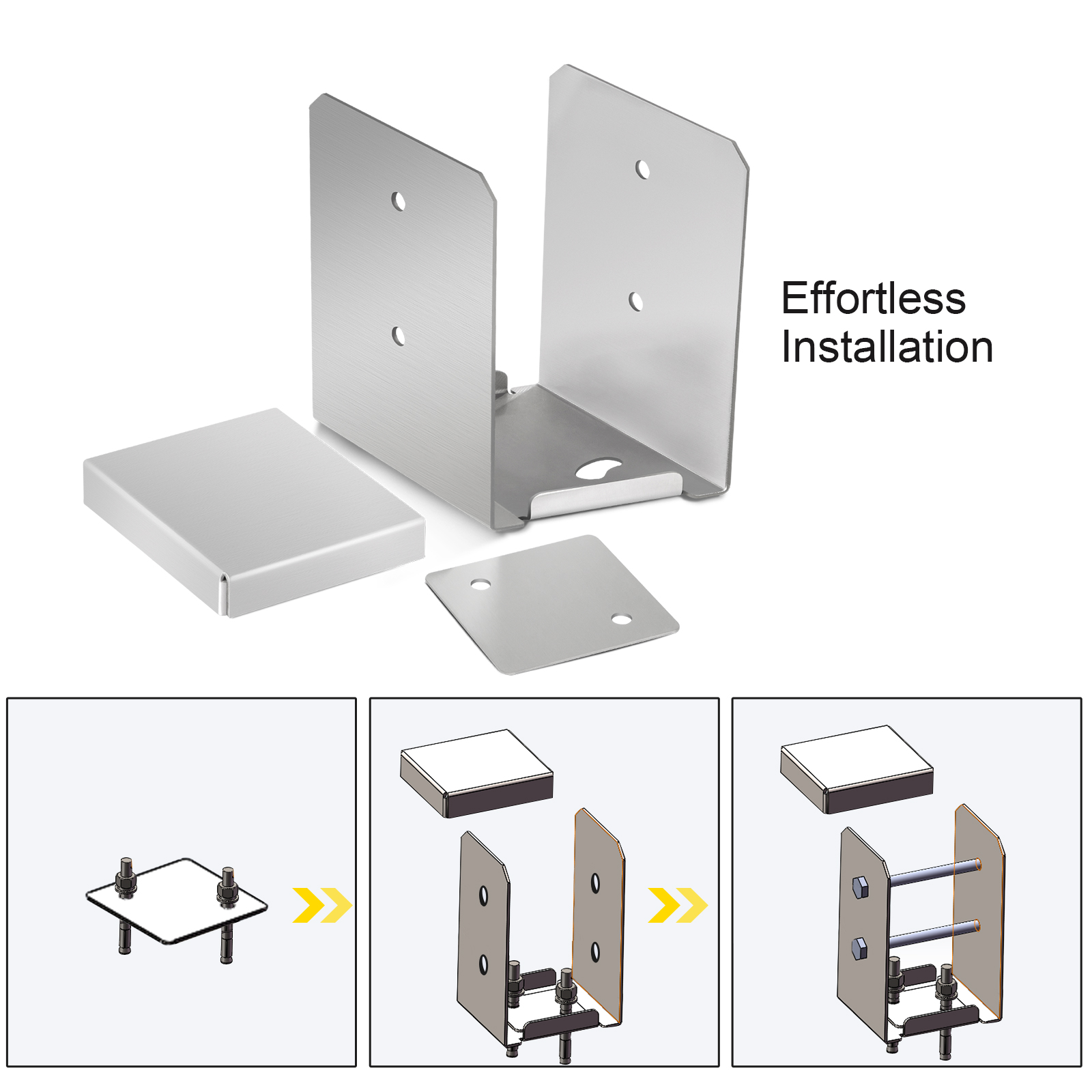 Vevor Standoff Post Base Adjustable Post Base 6x6" Adjustable Post ...
