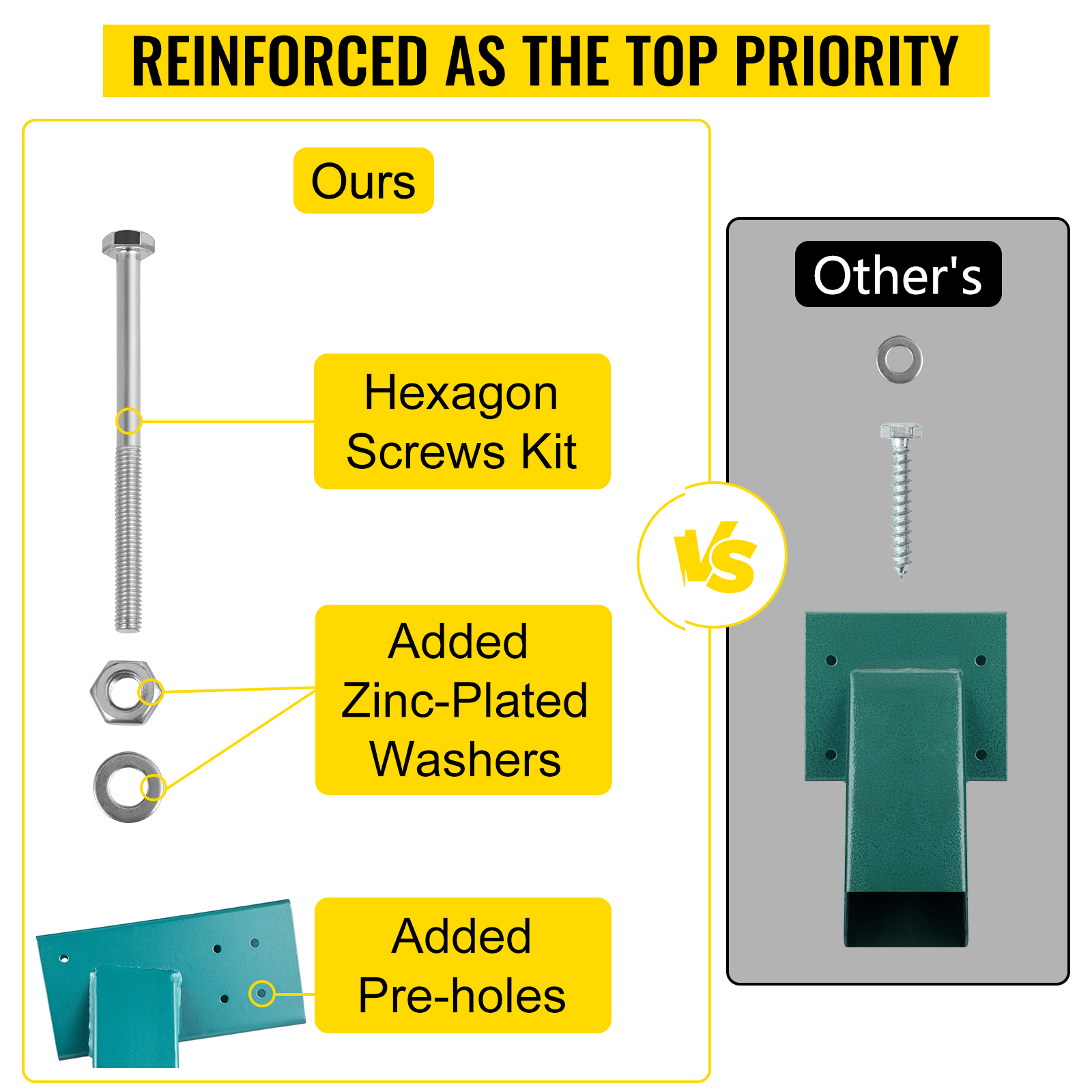 VEVOR Swing Set Bracket 12" Swing Bracket A-Frame Construction Swing ...