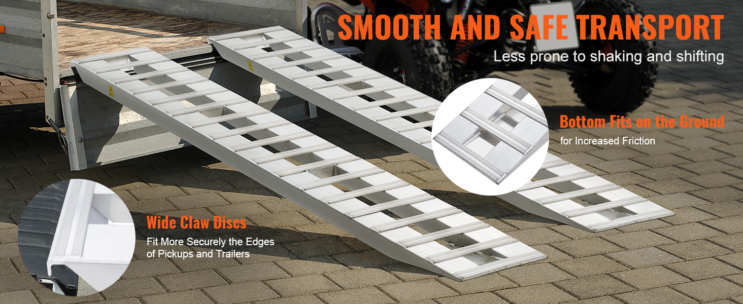 VEVOR 108" x 15" Aluminum Ramps 10000 LBS Capacity Loading Ramps 2PCS ...