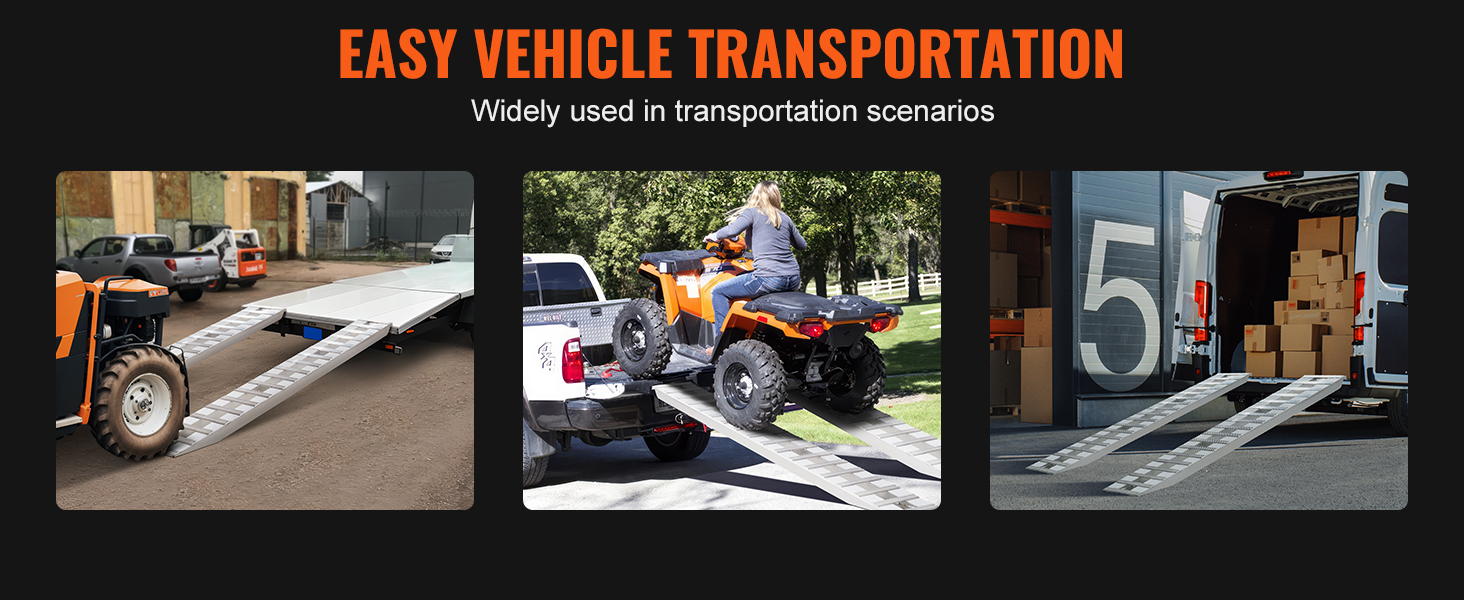 VEVOR 108" x 15" Aluminum Ramps 10000 LBS Capacity Loading Ramps 2PCS ...