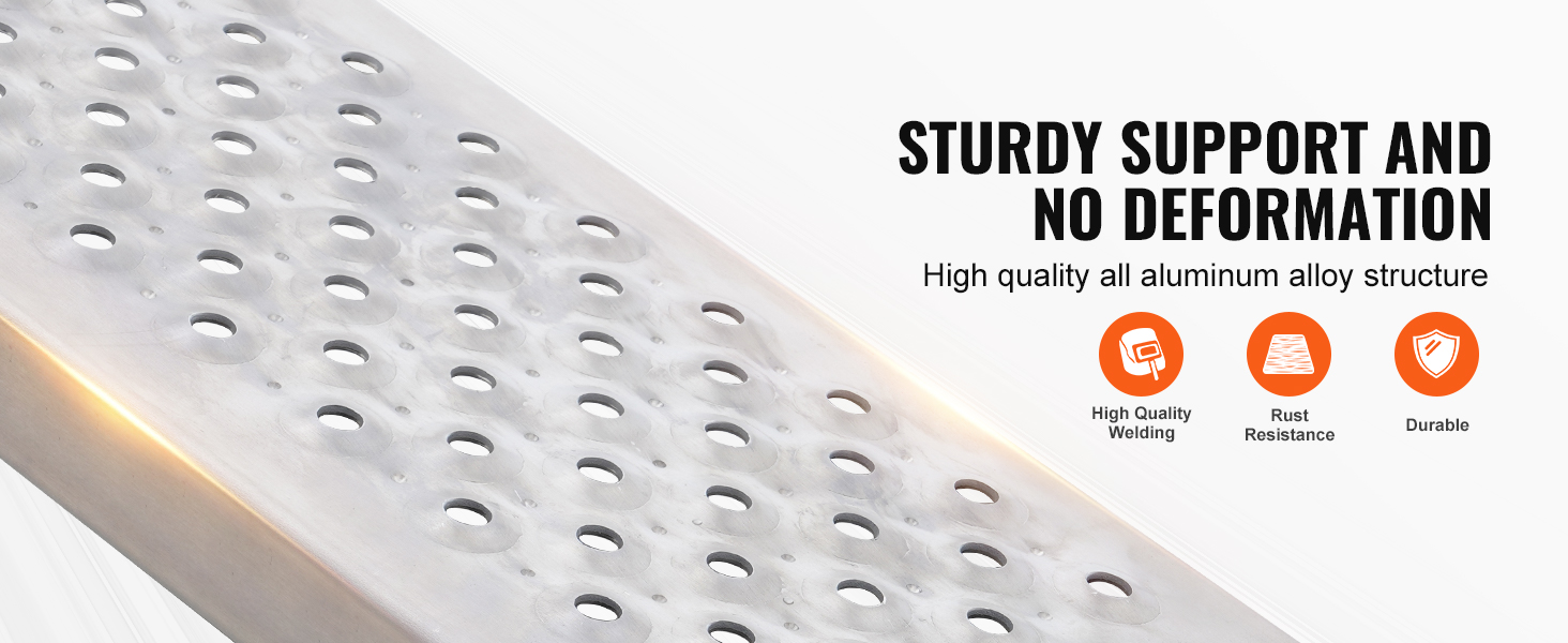 VEVOR 47.2" x 8.5" Aluminum Ramps 880 LBS Capacity Loading Ramps 2PCS ...