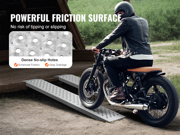 VEVOR 47.2" x 8.5" Aluminum Ramps 880 LBS Capacity Loading Ramps 2PCS ...