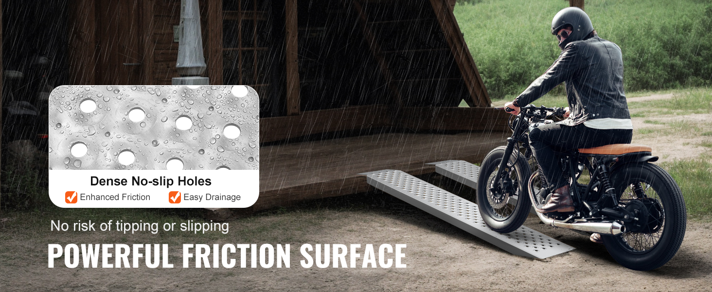 VEVOR 47.2" x 8.5" Aluminum Ramps 880 LBS Capacity Loading Ramps 2PCS ...