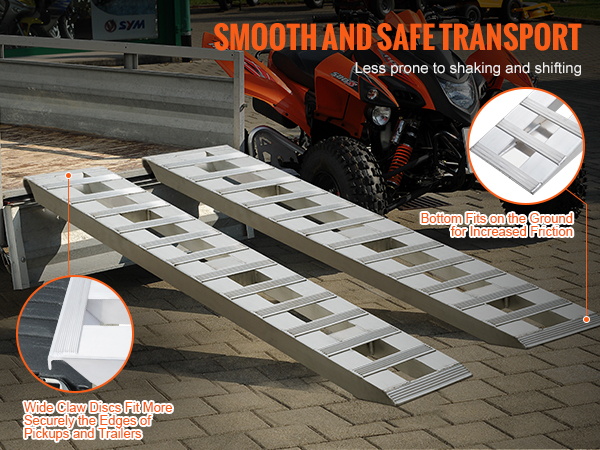 VEVOR 72" x 15" Aluminum Ramps 6000 LBS Capacity Loading Ramps 2PCS ...