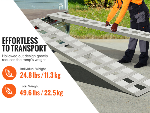 VEVOR 72" x 15" Aluminum Ramps 6000 LBS Capacity Loading Ramps 2PCS ...