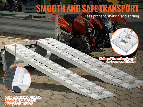 VEVOR 94" x 15" Aluminum Ramps 6000 LBS Capacity Loading Ramps 2PCS ...