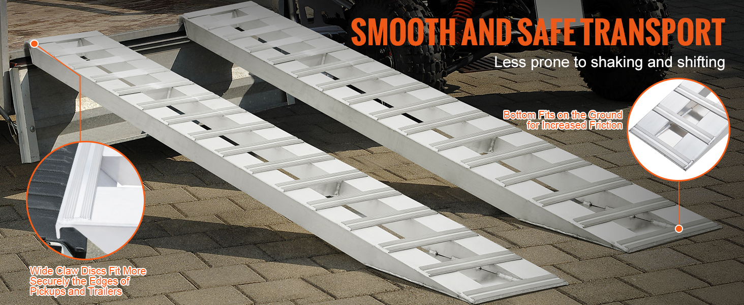 VEVOR 94" x 15" Aluminum Ramps 6000 LBS Capacity Loading Ramps 2PCS ...