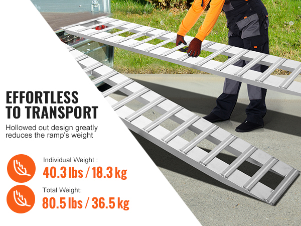 VEVOR 94" x 15" Aluminum Ramps 6000 LBS Capacity Loading Ramps 2PCS ...
