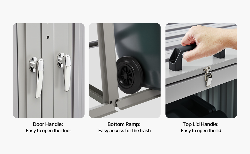 Trash Can Storage Garbage Can Storage Shed 3 x 52.79 Gal for Trash Cans ...