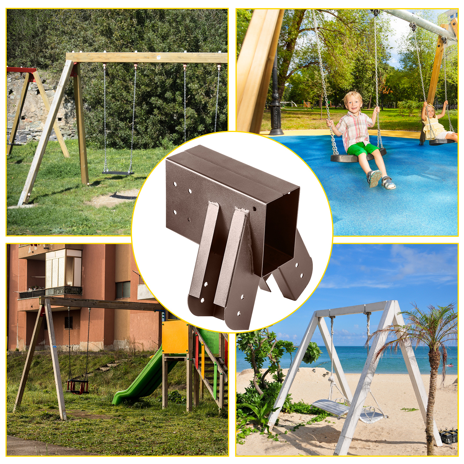 Vevor Swing Set Bracket Swing Kit2 Pcsa-frame Swing Setend Bracket ...