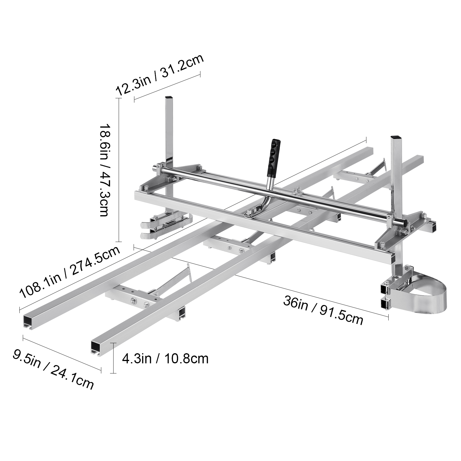 VEVOR Chainsaw Mill and Rail Mill Guide System, Portable Sawmill 14"-36 ...