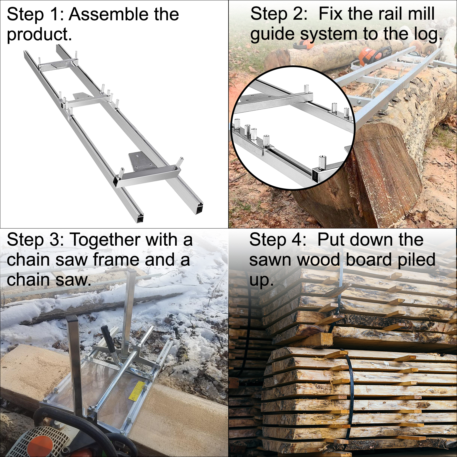 Chainsaw Rail Mill Guide System 5ft 1.5m Used With The Saw Mill Durable ...