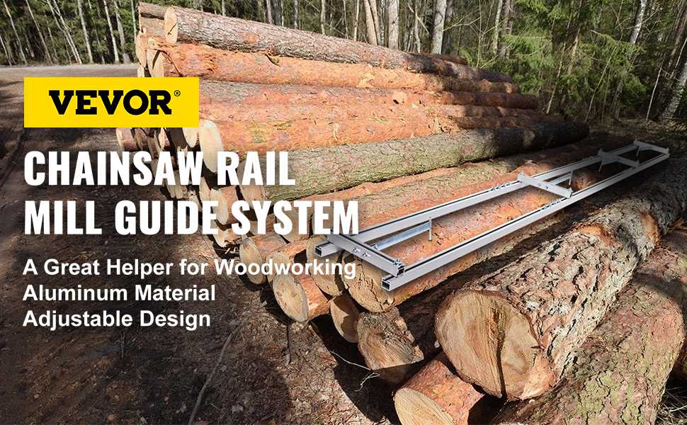 VEVOR Chainsaw Mill Rail Guide, 9 ft Milling Guide, 3 Crossbar Kits ...