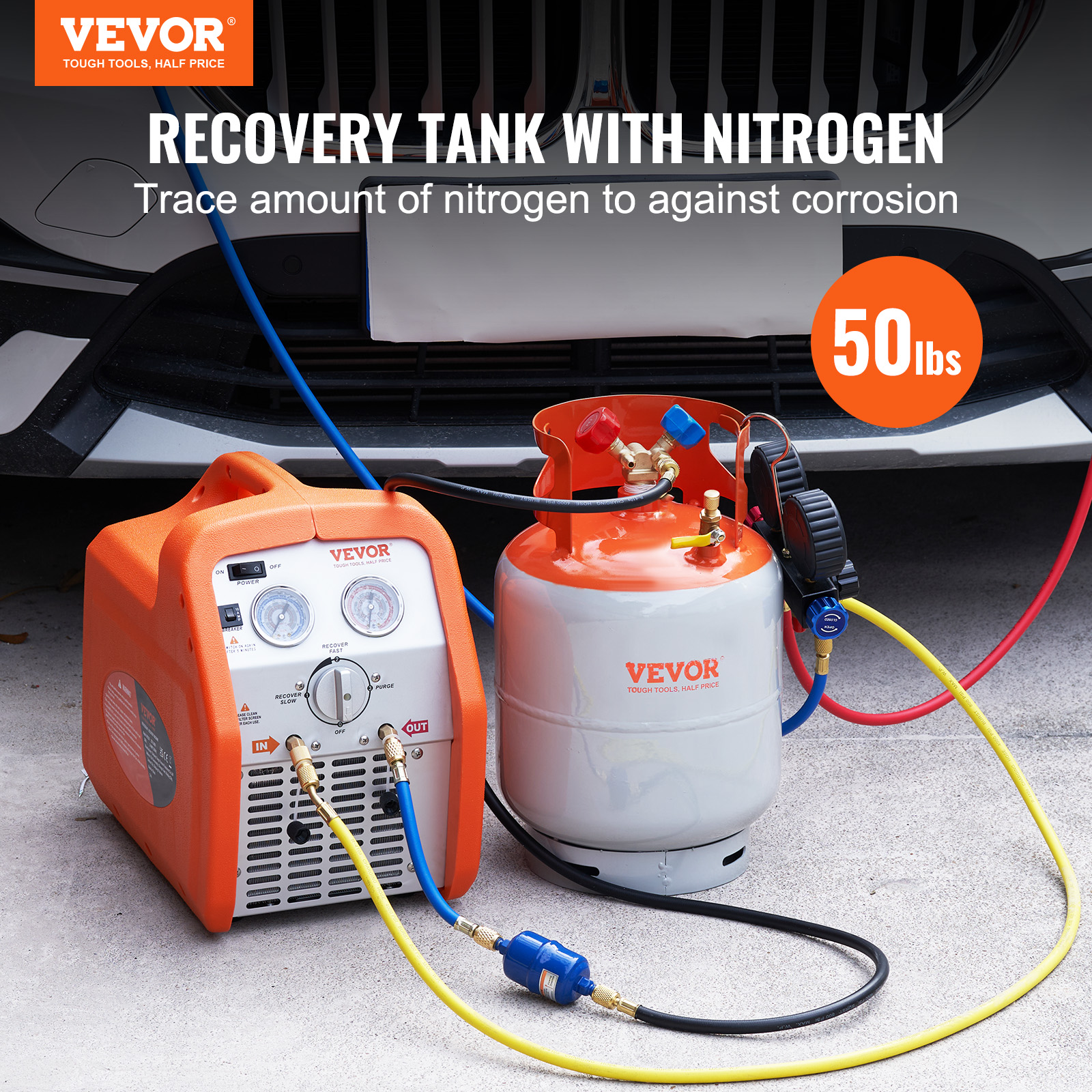 Uimoso Refrigerant Recovery Reclaim 30/50lb Tank 3/4/1HP Recovery ...